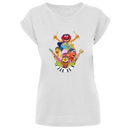 F4NT4STIC T-Shirt 'Disney Muppets - Dr. Teeth And The Electric Mayhem' Damen Gr&ouml;&szlig;e XS hellblau / hellgr&uuml;n / rot / wei&szlig;