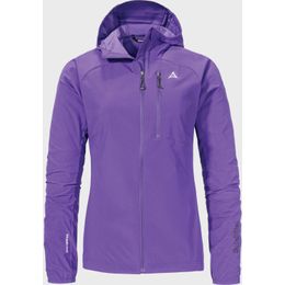 Sch&ouml;ffel Outdoorjacke SCH&Ouml;FFEL "Hybrid Jk Style Mamry WMS", Damen, Gr. 38, lila (3805, lila), Oberstoff: 90% Polyester, 10% Elasthan; (Coating: Polyurethan); Oberstoff Oberer &Auml;rmel: 88% Nylon, 12% Elasthan, regular fit, hoch geschlossener Ausschnitt, Jacken Outdoorjacke