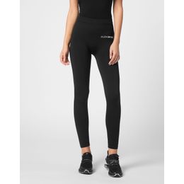 Leggings Plein Sport "Leggings", Damen, Gr. L, US-Gr&ouml;&szlig;en, schwarz (02, schwarz), Obermaterial: 92% Nylon, 8% Spandex, Hosen Leggings