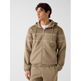 Guess Zip-Up Hoodie male Beige size XL
