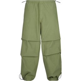 Stoffhose Urban Classics "Urban Classics Herren Popline Parachute Pants", Herren, Gr. M, US-Gr&ouml;&szlig;en, newolive, 100% Baumwolle, unifarben, loose fit, Hosen Stoffhose