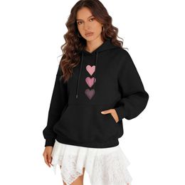 Gorhey Sweatshirt 'Womens Oversized Hoodies Fleece Sweatshirts with Graphic Print and Large Pockets' female Black size XL