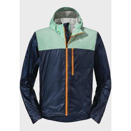 Sch&ouml;ffel Outdoorjacke SCH&Ouml;FFEL "Hybrid Jkt Flow Trail M", Herren, Gr. 48, blau (8180, blau), Oberstoff : 100% Nylon Oberstoff Mittleres R&uuml;ckenteil: 84% Nylon 16% Elasthan, relaxed fit, hoch geschlossener Ausschnitt, Jacken Outdoorjacke