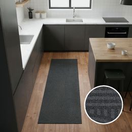 Fu&szlig;matte OTTO HOME "Sammo, Schmutzfangmatte, Teppich, f&uuml;r Hausflur und Wohnbereiche", anthrazit, B:45cm H:5mm L:145cm, Kunstfaser, Teppiche, Fu&szlig;matte, Indoor, Eingangsmatte, Design, Scandi, Zen, rutschfeste Unterseite