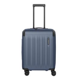 Hartschalen-Trolley Travelite "DYNAMIIC, verschiedene Gr&ouml;&szlig;en und Farben", Damen, Gr. B/H/T: 40cm x 55cm x 23cm 43 l, blau (denimblau), ABS, unifarben mit Farbeins&auml;tzen, Koffer, Hartschalen-Koffer auch in XL ABS Volumenerweiterung bei S+/M/L