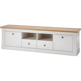 Lowboard OTTO HOME "Westminster BESTSELLER", wei&szlig; (pinie wei&szlig;, wotan eiche), B:180cm H:52cm T:41cm, Sideboards, Lowboard, in romantischem Landhausstil