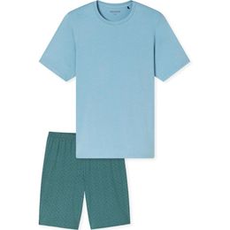 Schiesser Short Pajamas 'Casual Essentials' male Blue, Green size M