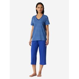 Schiesser Pyjama 'Casual Essentials' Damen Gr&ouml;&szlig;e XXL royalblau / dunkelblau Winterkleid