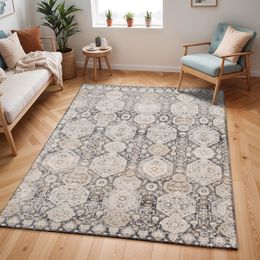 Teppich LIVABLISS "SOHAG", grau, B:130cm H:10mm L:170cm, Baumwolle, Kunstfaser, Teppiche, Teppich