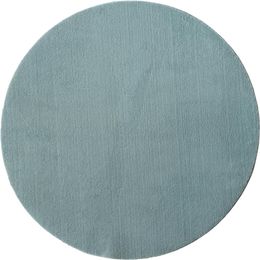 Teppich MERINOS "Loft 37", blau, H:16mm &Oslash;:160cm, Polyester, Teppiche, Teppich, Kunstfellteppich besonders weich und kuschelig, Fell Haptik