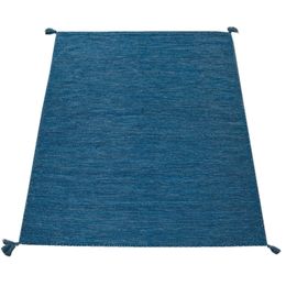 Teppich Paco Home "Kilim 210", blau, B:160cm H:12mm L:220cm, Baumwolle, Teppiche, Teppich, Handgwebt, Flachgewebe, reine Baumwolle, handgewebt, Uni Farben