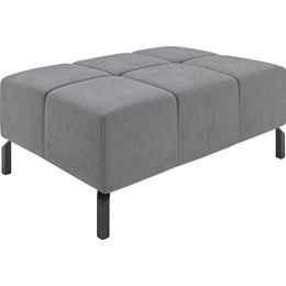 Hockerbank Home Affaire "Ancona New", grau (steel), B:107cm H:43cm T:71cm, 100% Polyester, Hocker, passend zum Ecksofa, auch in Easy care-Bezug + Cord
