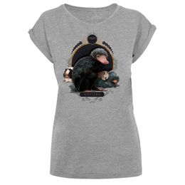 F4NT4STIC T-Shirt 'Phantastische Tierwesen Baby Nifflers' Damen Gr&ouml;&szlig;e M beige / grau / pink / schwarz