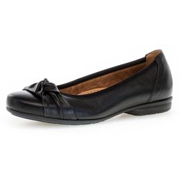 Ballerina Gabor "FLORENZ", Damen, Gr. 36, schwarz, Kalbsleder, Schuhe Ballerina, Businessschuh, Slipper, Halbschuh, Schlupfschuh in Weite G = weit, Topseller