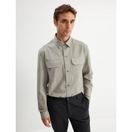 KOTON Button Up Shirt male Grey size XXXS