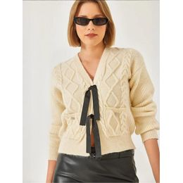 Bianco Lucci Knit Cardigan female Beige size S/L