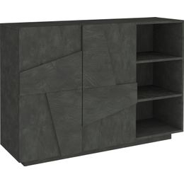 Kommode Home Affaire "Ping", grau (zement), B:121cm H:86cm T:38cm, Holzwerkstoff, Sideboards, Kommode