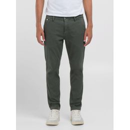 Chinohose Replay "Benni Regular Slim", Herren, Gr. 33, L&auml;nge 34, gr&uuml;n (military gr&uuml;n), Web, Obermaterial: 91% Baumwolle, 6% Elastomultiester, 3% Elasthan, regular fit lang, Hosen Chinohose
