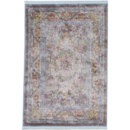 Teppich CarpetFine "Yuri", blau (t&uuml;rkis), B:80cm H:7mm L:150cm, Polypropylen, Teppiche, Teppich
