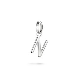Charm Buchstabe Thomas Sabo "Charm Alphabet/Buchstabe - Connect", silber (silberfarben), Charms, Damen, N, Silber 925 (recycelt)
