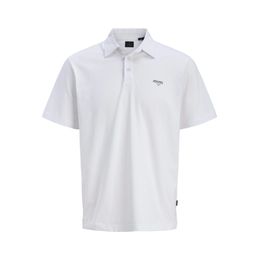 Jack & Jones Poloshirt JACK & JONES "JPRBLATYLER SS POLO", Herren, Gr. XL, hellwei&szlig;, Jersey, Obermaterial: 96% Baumwolle, 4% Elasthan, unifarben, regular fit normal, ohne Ausschnitt, Shirts