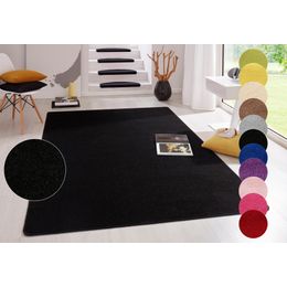 Teppich Hanse Home "Fancy" Gr. 2, schwarz, B:80cm H:7mm L:150cm, Kunstfaser, Teppiche, Teppich, Kurzflor, L&auml;ufer, uni, gekettelt, Wohnzimmer, Schlafzimmer, Esszimmer