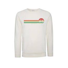 Greenbomb Sweatshirt 'Bike Sunset Stripes' Herren Gr&ouml;&szlig;e S gelb / gr&uuml;n / rot / wei&szlig;