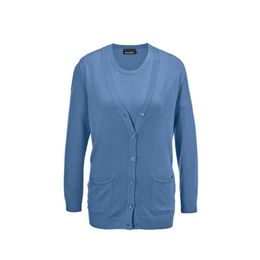 GOLDNER Strickjacke Damen Gr&ouml;&szlig;e 7XL blue denim