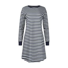 Sleepshirt Skiny "Night In Mix & Match", Damen, Gr. 42, N-Gr, navyblazer stripes, Single Jersey, Obermaterial: 95% Baumwolle, 5% Elasthan, gestreift, bequem kniefrei, Rundhals, Kleider Sleepshirt, mit Rundhalsausschnitt, lang&auml;rmelig, Cotton-Mix, bequem