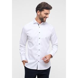 Langarmhemd Eterna "MODERN FIT", Herren, Gr. 41, Normalgr&ouml;&szlig;en, wei&szlig;, Twill, 100% Baumwolle, tailliert, Manschette, Hemden Langarmhemd, NON IRON (b&uuml;gelfrei)
