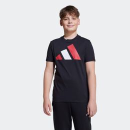 T-Shirt adidas Sportswear "J BL TEE 160", Jungen, Gr. 128, wei&szlig; (schwarz, pure ruby, wei&szlig;), Obermaterial: 100% Baumwolle, normal, Rundhals, Shirts T-Shirt, f&uuml;r Kinder und Teens, mit Rundhalsausschnitt, aus 100 % Baumwolle