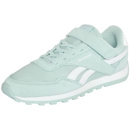Sneaker Reebok CLASSIC "REEBOK GLIDE LOW ELASTIC & TOP STRAP", Damen, Gr. 31, glitchaqua, glitchaqua, wei&szlig;, Leder, Synthetik, Textil, Schuhe Sneaker