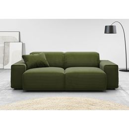 2,5-Sitzer Home Affaire "Glimminge auch in Breitcord, Feincord + Easy care-Bezug", gr&uuml;n (moos), B:214cm H:71cm T:101cm, 95% Polyester, 5% Nylon, Sofas, 2 5-Sitzer, besondere Kedern&auml;hte, Zierkissen