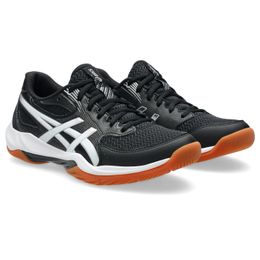 Hallenschuh asics "GEL-ROCKET 12", Damen, Gr. 39, schwarz-wei&szlig; (schwarz, wei&szlig;), Synthetik, Schuhe Hallenschuh, besonders geeignet f&uuml;r Handball und Volleyball