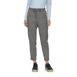 Stoffhose s.Oliver, Damen, Gr. 46, N-Gr, grau, Obermaterial: 65% Polyester, 33% Viskose, 2% Elasthan, unifarben, regular fit kn&ouml;chelfrei, Hosen Stoffhose, Sommerhose mit Gummizug und Bindeband