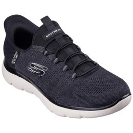 Slip-On Sneaker Skechers "SUMMITS-KEY PACE", Herren, Gr. 41, schwarz, Textil, Schuhe Slip-On Sneaker, Slipper, Freizeitschuh, Halbschuh in veganer Verarbeitung, Topseller
