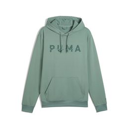 Kapuzensweatshirt Puma "M CLOUDSPUN BRANDED HOODIE", Herren, Gr. M, gr&uuml;n (gr&uuml;n moon), Jersey, Obermaterial: 85% Polyester, 15% Elasthan, regular fit normal, Rundhals, angesetztes B&uuml;ndchen, Sweatshirts Kapuzensweatshirt, mit K&auml;ngurutasche, mit DryCELL Technologie, atmungsaktiv