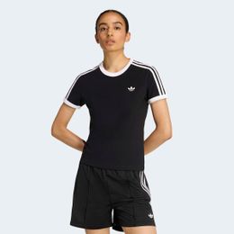 Damen T-Shirt "3S TEE SLIM"schwarz, wei&szlig;, Gr. XL, adidas originals, Obermaterial: 93% Baumwolle, 7% Elasthan, Shirts, sanft anliegende Passform, ohne