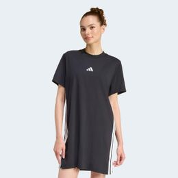 Shirtkleid adidas Sportswear "W 3S T DRE", Damen, Gr. L, N-Gr, schwarz, wei&szlig;, Obermaterial: 93% Baumwolle, 7% Elasthan, Kleider Shirtkleid