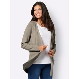 Strickjacke Classic Basics, Damen, Gr. 42, braun (schlamm), 80% Viskose, 20% Polyamid, unifarben, Strickjacken Strickjacke
