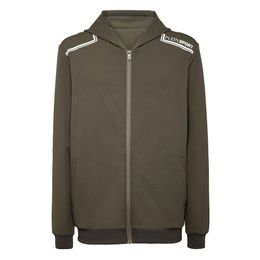 Plein Sport Zip-Up Hoodie male Green size XS