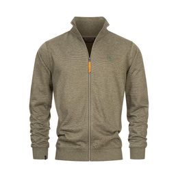 INDICODE JEANS Sweatjacke ' Yanic ' Herren Gr&ouml;&szlig;e L oliv / wei&szlig;