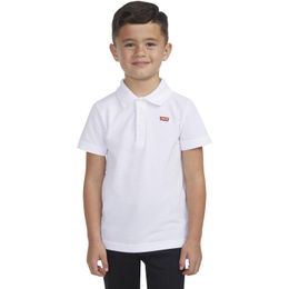 Poloshirt LEVI'S KIDS "LVB BACK NECK TAPE POLO", Jungen, Gr. 10 (140), wei&szlig;, Single Jersey, Obermaterial: 100% Baumwolle, Shirts, for BOYS