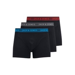 Jack & Jones Trunk JACK & JONES JUNIOR "JACWAISTBAND TRUNKS 3 PAC", Jungen, Gr. 128, 3 Stk., grau (asphalt), Jersey, Obermaterial: 95% Baumwolle, 5% Elasthan, unifarben, eng, Unterhosen Trunk