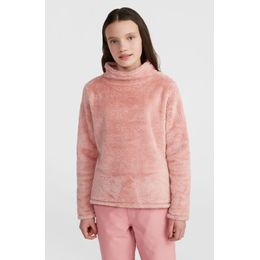 O`Neill Fleecepullover O'NEILL "FUZZY FLEECE", M&auml;dchen, Gr. 128 (122), pink (genuine pink), Pl&uuml;sch, Obermaterial: 100% Polyester, unifarben, hoch geschlossener Ausschnitt, eingesetzt eingefasste Kante, Sweatshirts Fleecepullover