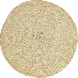 Teppich OTTO HOME "Ibiza", beige (creme), H:7mm &Oslash;:60cm, Jute, Teppiche, Teppich, Jute-Teppich, Wendeteppich, handgewebt, Naturfaser, Boho-Stil