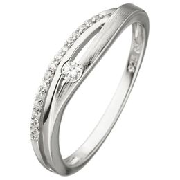 Silberring Jobo Gr. 50, silber (silber 925), Fingerringe, Damen, 50, Silber 925 (Sterlingsilber), Silberring, 925 Silber mit Zirkonia