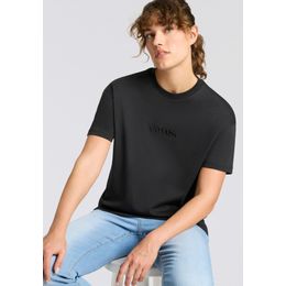 T-Shirt Vans "W ESSENTIAL OS TEE", Damen, Gr. S (36), schwarz, Obermaterial: 100% Baumwolle, Rundhals, Shirts T-Shirt, f&uuml;r Erwachsene, sportlicher Stil, aus Baumwolle