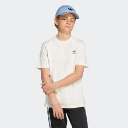 T-Shirt adidas originals "TEE", M&auml;dchen, Gr. 128, wei&szlig; (cloud wei&szlig;), Obermaterial: 100% Baumwolle, Rundhals, Shirts T-Shirt, f&uuml;r Kinder und Teens, mit gerippten Details, mit Rundhalsausschnitt