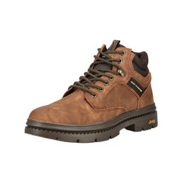 Schn&uuml;rstiefelette JEEP "JEEP Stiefelette Lederimitat/Textil", Herren, Gr. 42, cognac, Lederimitat, Textil, Schuhe Schn&uuml;rstiefelette